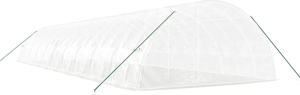 Skleník s ocelovým rámem bílý 120 m² 20 x 6 x 2,85 m 3188124