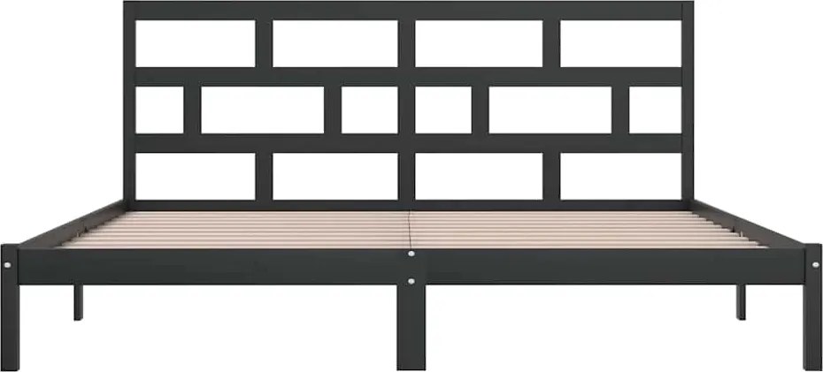 Rám postele černý masivní borovice 200 x 200 cm 3101242