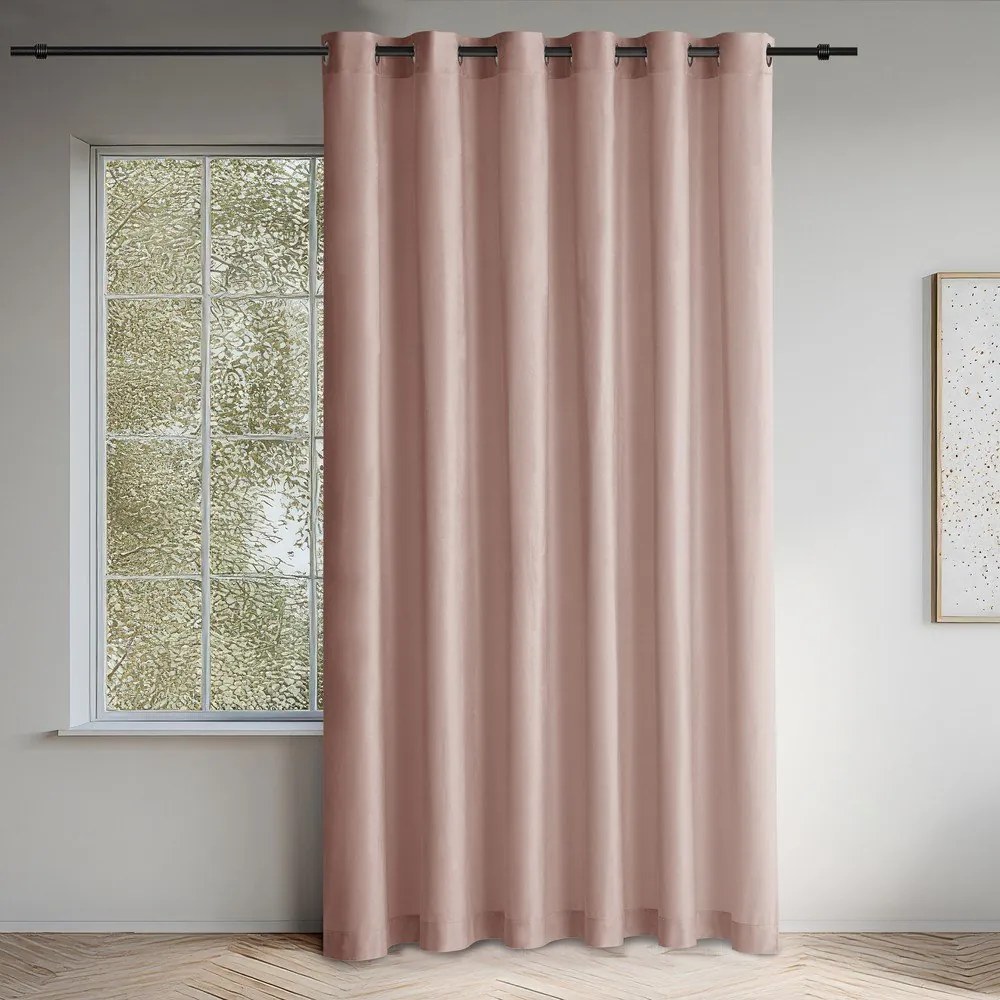 Světle růžový sametový dimout závěs 400x250 cm Velto – Filumi