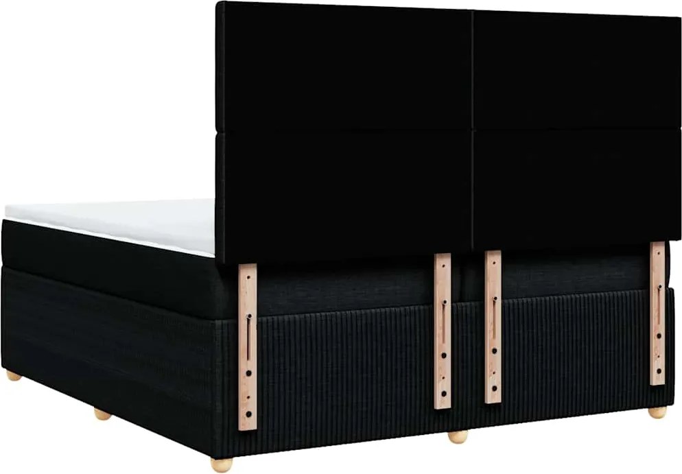 Box spring postel s matrací černá 200x200 cm textil 3292179