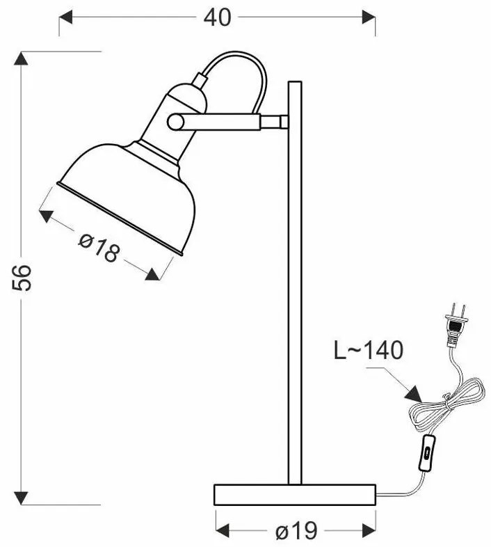 Candellux Černá stolní lampa Reno pro žárovku 1x E27