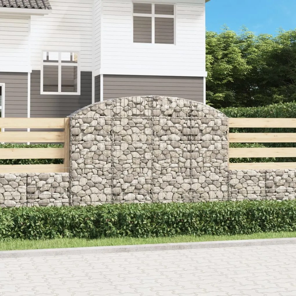 Klenutý gabionový koš 200 x 30 x 140/160 cm pozinkované železo 153467