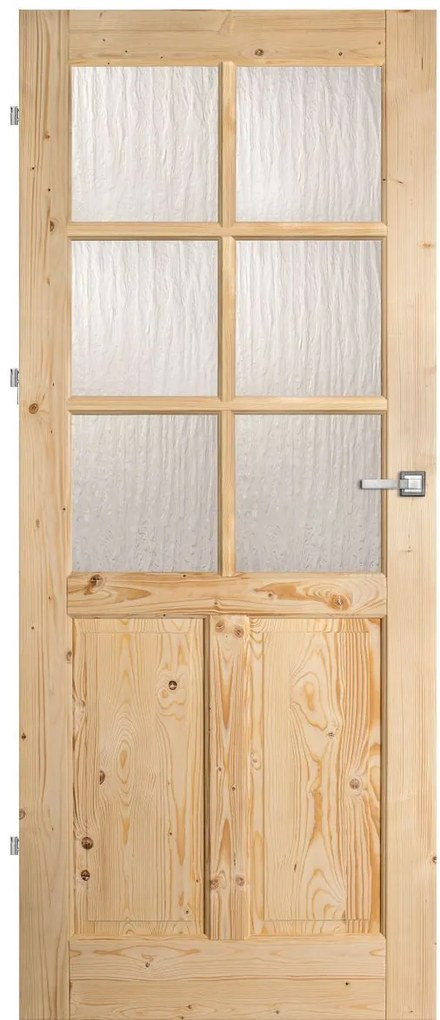 Verona Interiérové dveře 6Lux Eco, 80 L, 850 × 1985 mm, masivní dřevo, levé, smrk, prosklené