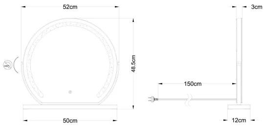 Globo 84038 - LED Stm. zrcadlo s podsvícením RIVAS LED/10W/230V 12x48,5 cm