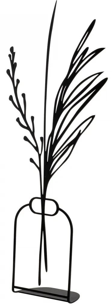 Kovová dekorace Flowerpot VIII 44 cm černá