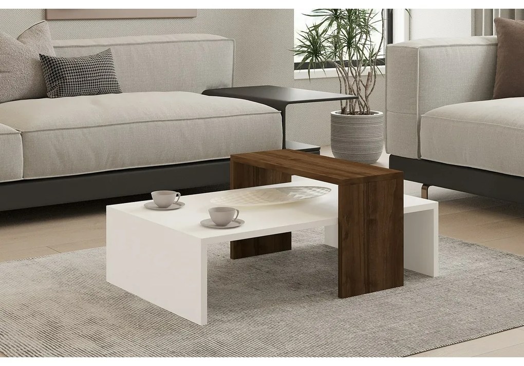 Konferenční stolek Glow White and Walnut