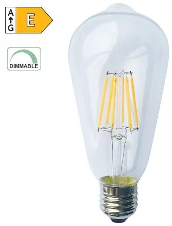 Diolamp LED Filament žárovka čirá ST64 8W/230V/E27/4000K/1010Lm/360°/Dim