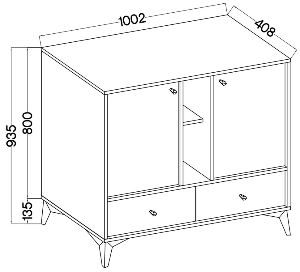 TOKYO 1 b | komoda 825 | 100,2 cm | béžová/zlatá