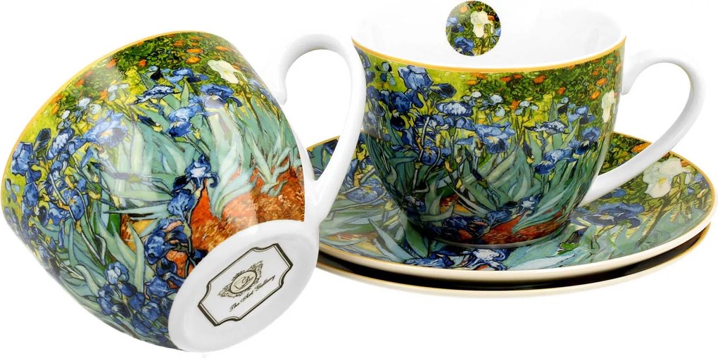 Porcelánový šálek s podšálkem Van Gogh Irises 250 ml sada 2ks