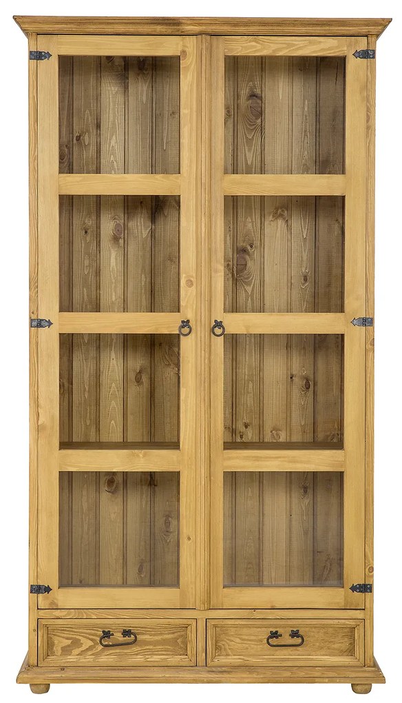 Drewmax KW804 dřevěná vitrína masiv borovice
