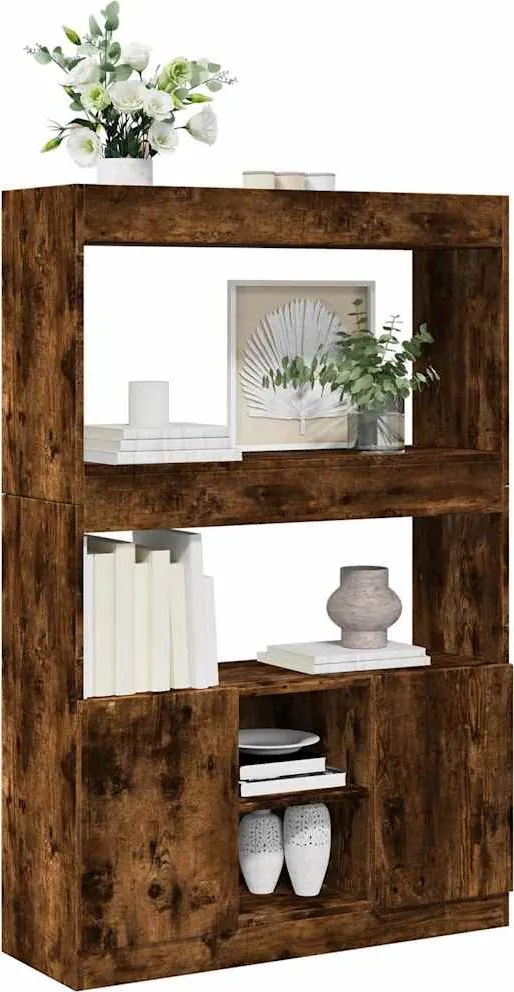 Skříň highboard kouřový dub 92 x 33 x 140 cm kompozitní dřevo 3309613