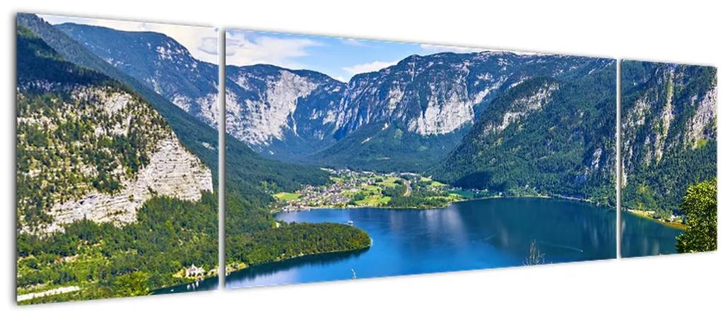Obraz - Halštatské jezero, Hallstatt, Rakousko (170x50 cm)