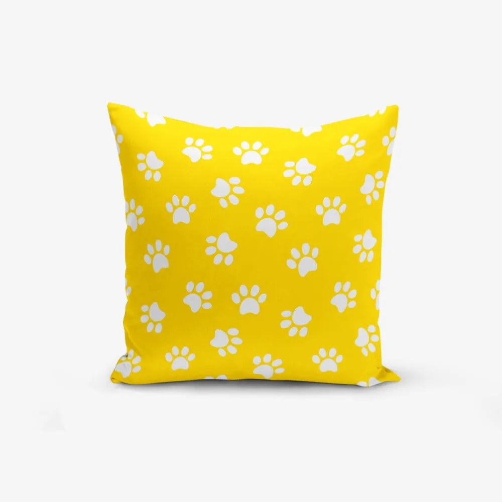 Žlutý povlak na polštář s příměsí bavlny Minimalist Cushion Covers Yellow Background Pati, 45 x 45 cm