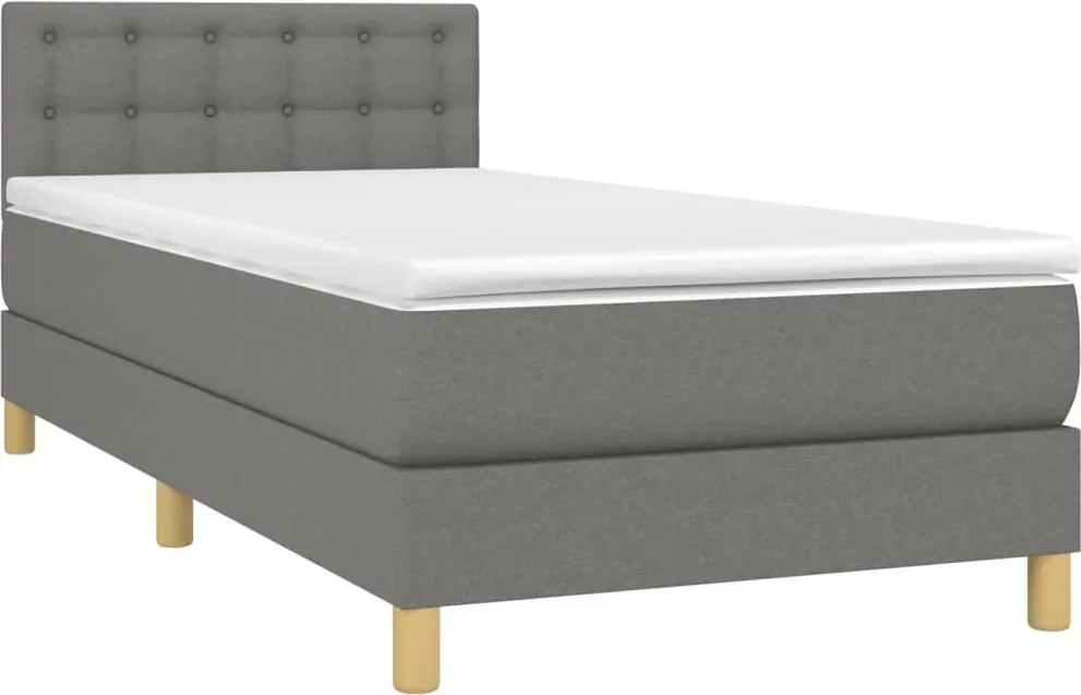 Box spring postel s matrací tmavě šedá 90x200 cm textil 3140906