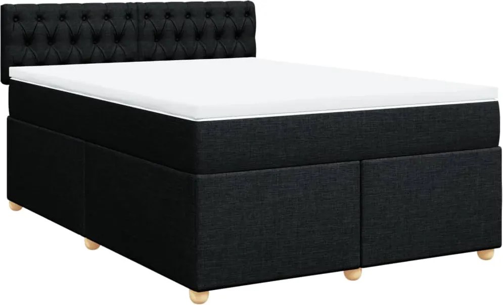 Box spring postel s matrací černá 140 x 190 cm textil 3286684