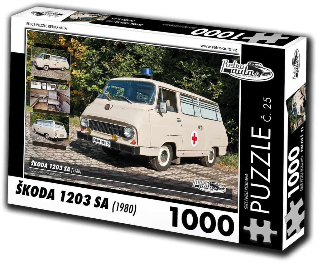 Retro-auta puzzle č. 25 škoda 1203 sa (1980) 1000 dílků