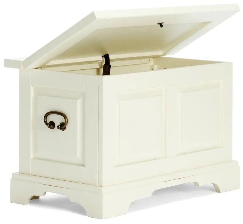 furniture-nabytek.cz - Masivní truhlice Catello z borovice a MDF, lakovaná, bílá – 80×44×50 cm