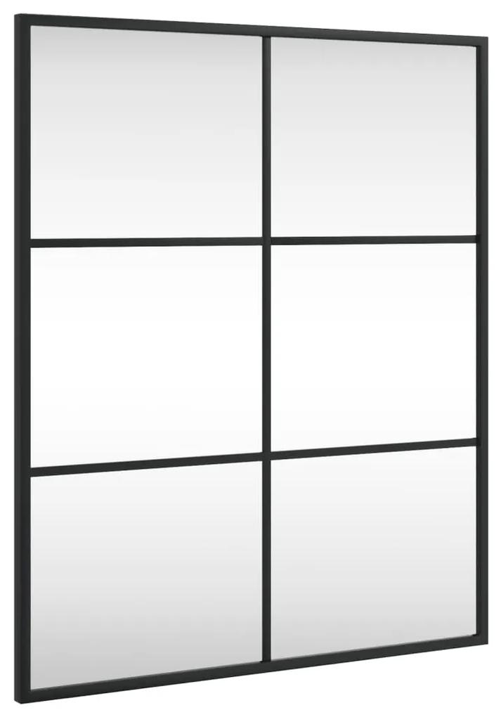 Nástěnné zrcadlo černé 50 x 60 cm obdélník železo - Default Title