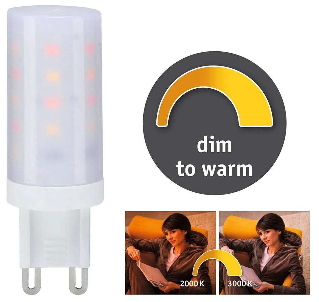 Paulmann LED žárovka G9 4W 3 000 K dim-to-warm