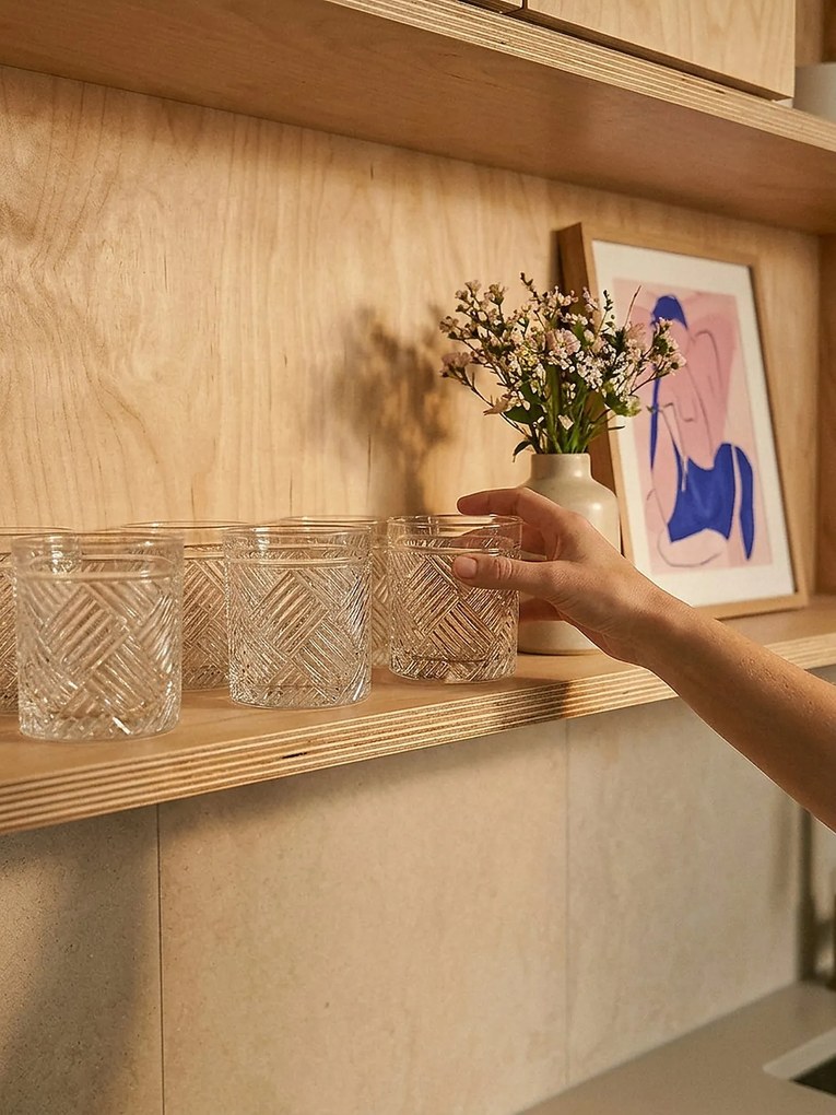 Sinsay - Sklenice s dekorativním žebrováním 4 pack - clear