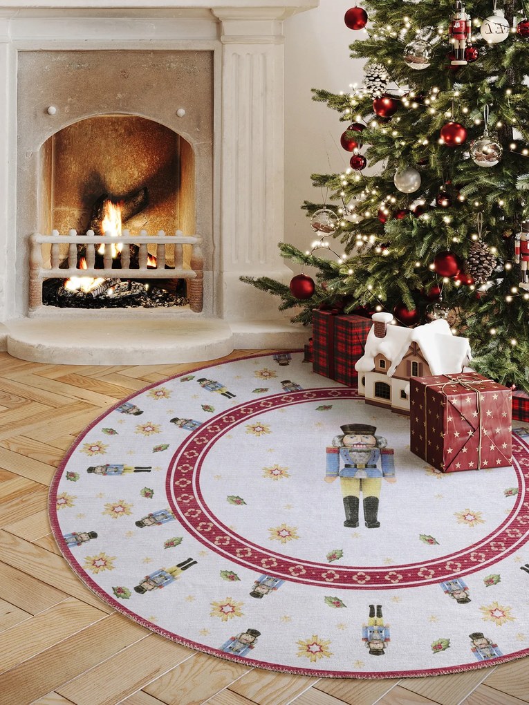 Villeroy & Boch Kusový koberec Toy's delight 106274 Cream, Red kruh, 160x160 (průměr) kruh, červená, obývací pokoj