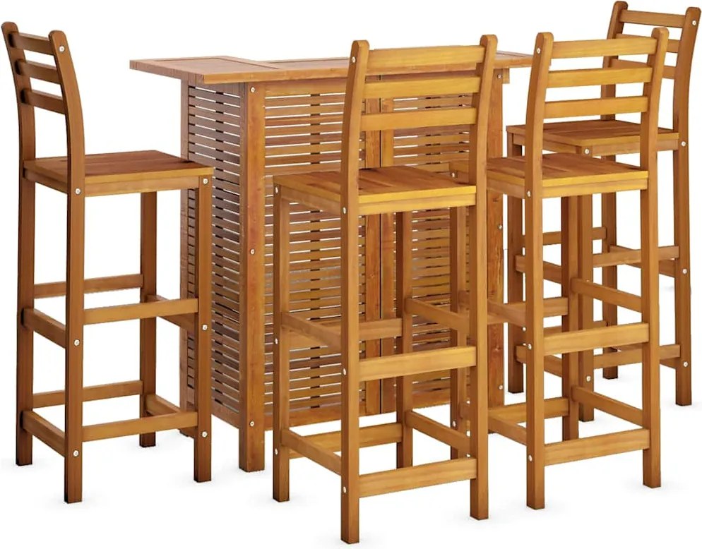5dílný zahradní barový set masivní akáciové dřevo 3115999
