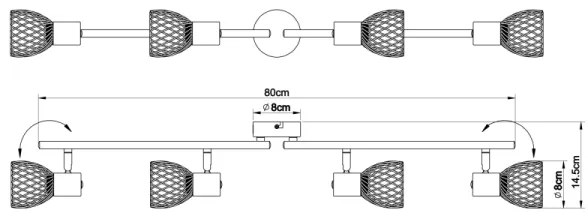 Globo 54809-4 - Bodové svítidlo TEXAS 4xE14/40W/230V matný chrom