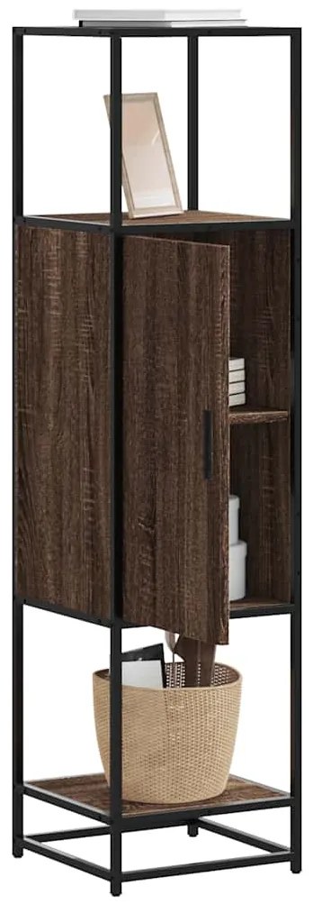 Skříň highboard hnědý dub 35,5x35x139 cm kompozit a kov
