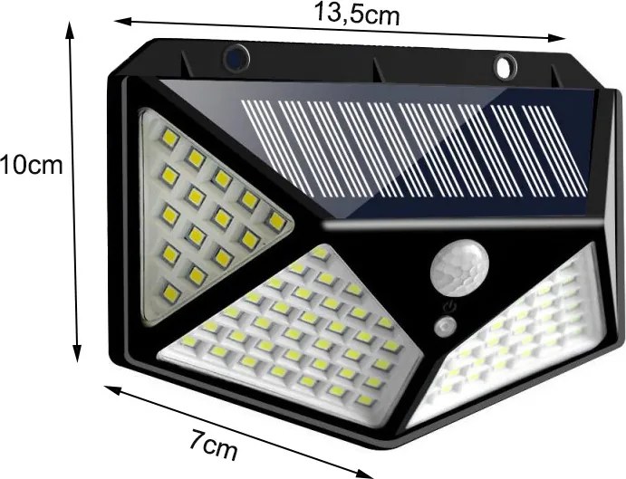 Verk Group Solární lampa 100 led se soumrakovým senzorem pohybu