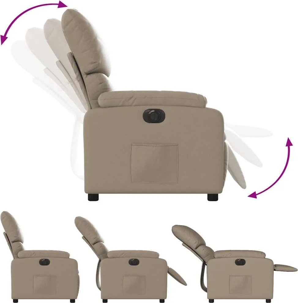 Elektrické polohovací křeslo cappuccino umělá kůže 3204878