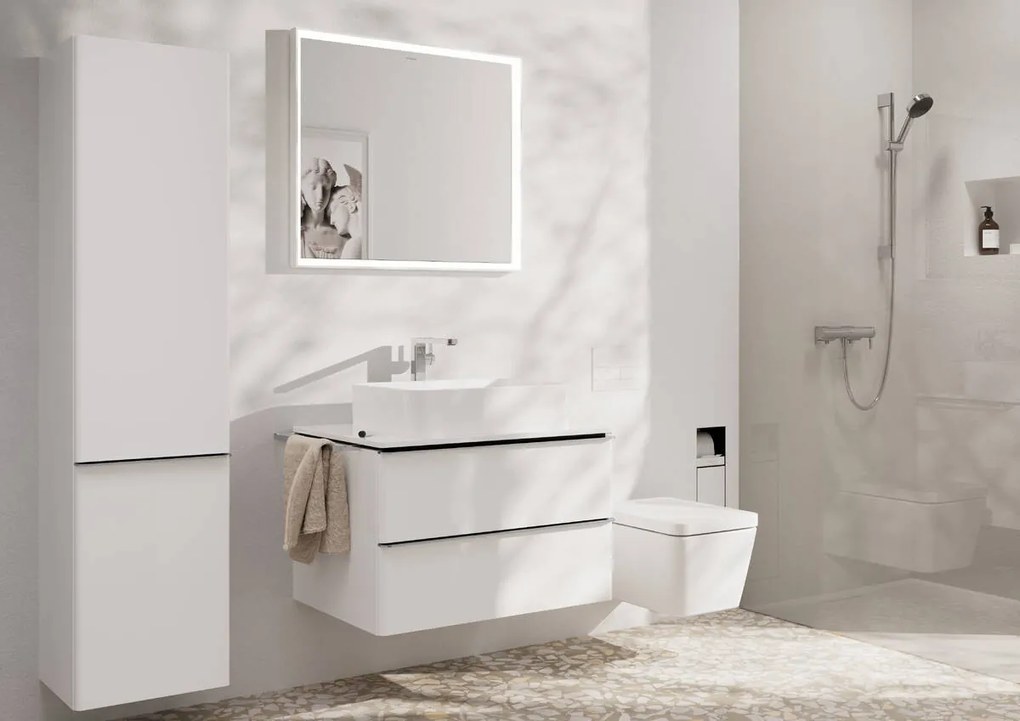Hansgrohe Tecturis E, páková umyvadlová baterie 240 Fine CoolStart EcoSmart+ s odtokovou garniturou Push-Open, chromová, HAN-73070000