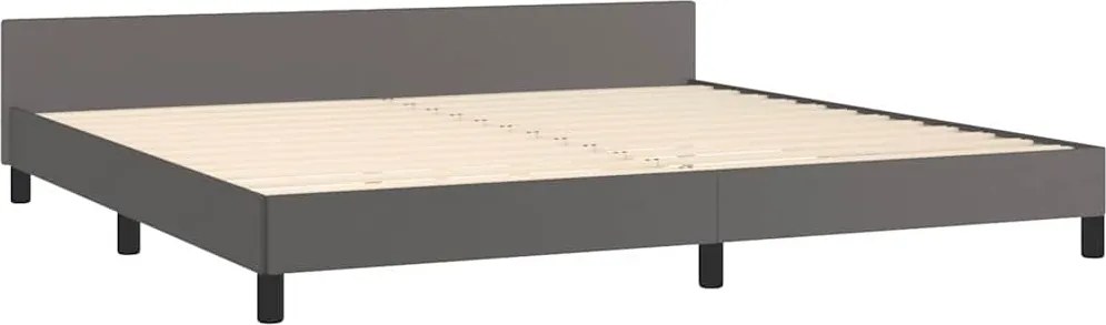 Rám postele s čelem šedý 200x200 cm umělá kůže 3125473