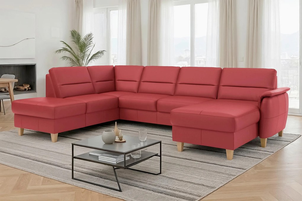 XXXLutz SEDACÍ SOUPRAVA, kůže, červená Sit & More - Sedací soupravy - 000144033265