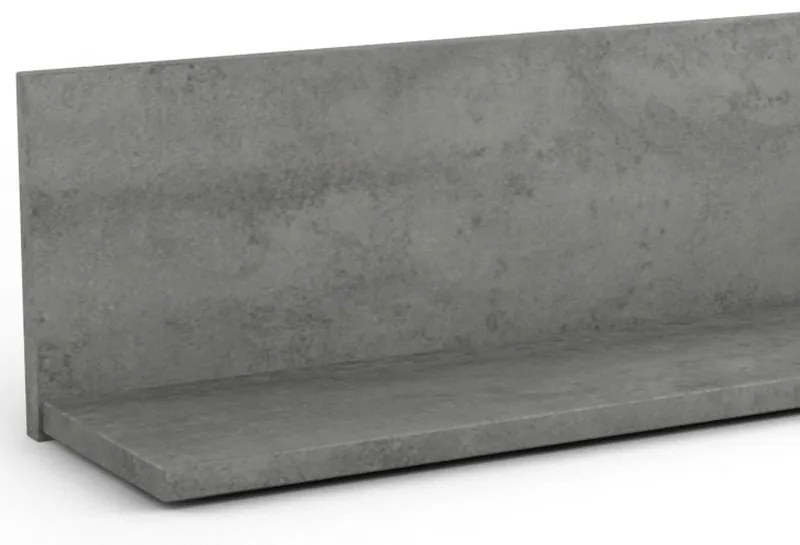 Nástěnná police Carlos, šedý beton, 150 cm