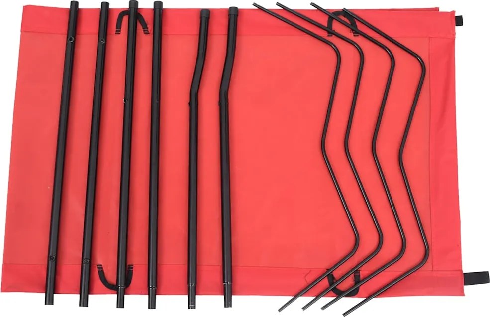 Kempingová postel 180 x 60 x 19 cm oxfordská látka ocel červená 312480