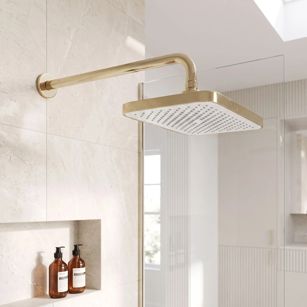 Rea, Obdélníková dešťová sprcha REA JS-032 Brushed Gold, REA-P0396