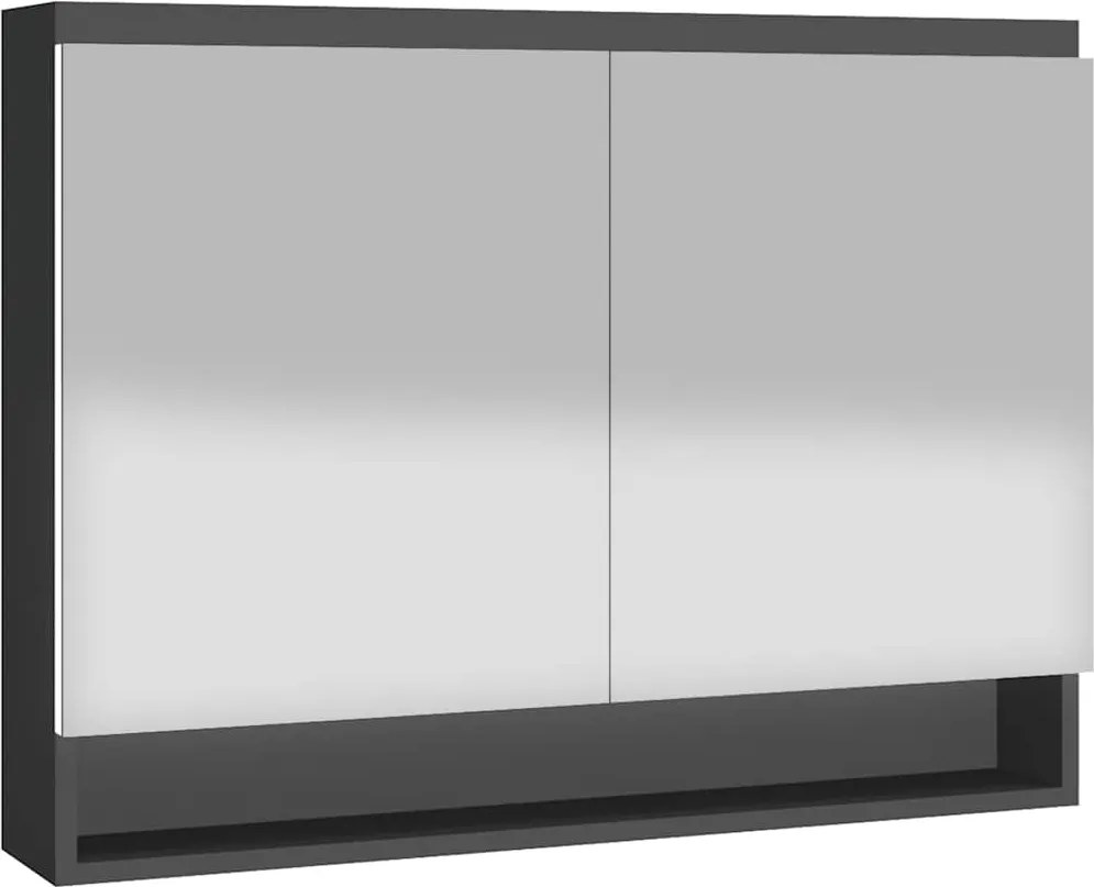 Koupelnová skříňka se zrcadlem 80 x 15 x 60 cm MDF antracitová 331536