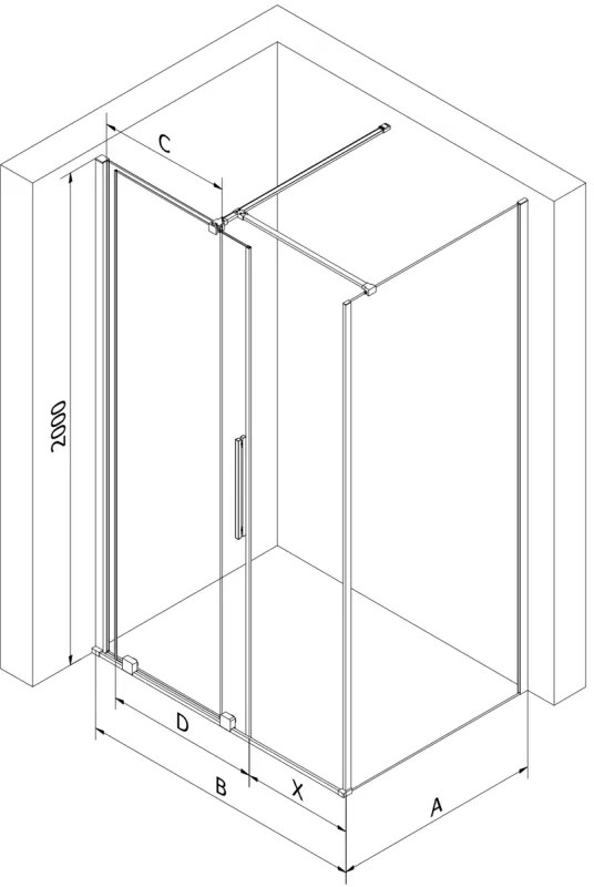 Mexen Velar, sprchový kout s posuvnými dveřmi 130 x 80 cm, 8mm šedé sklo, měděná matná, 871-130-080-41-65