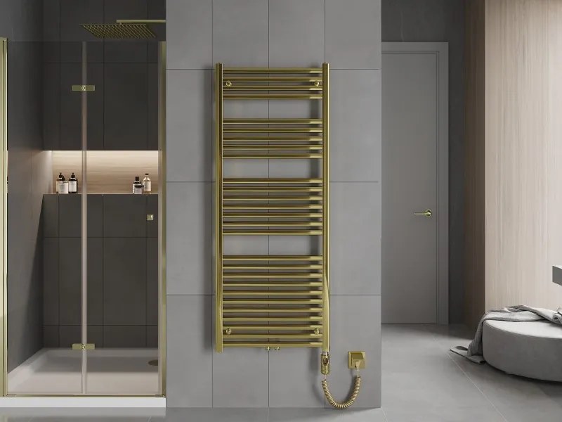 Mexen Hades, elektrické topné těleso 1500 x 600 mm, 600 W, zlatá lesklá, W104-1500-600-2600-50