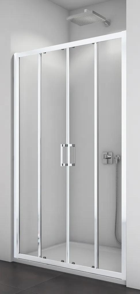 SanSwiss TOPS4 1600 04 07 Sprchové dveře dvoudílné 160 cm, bílá/sklo