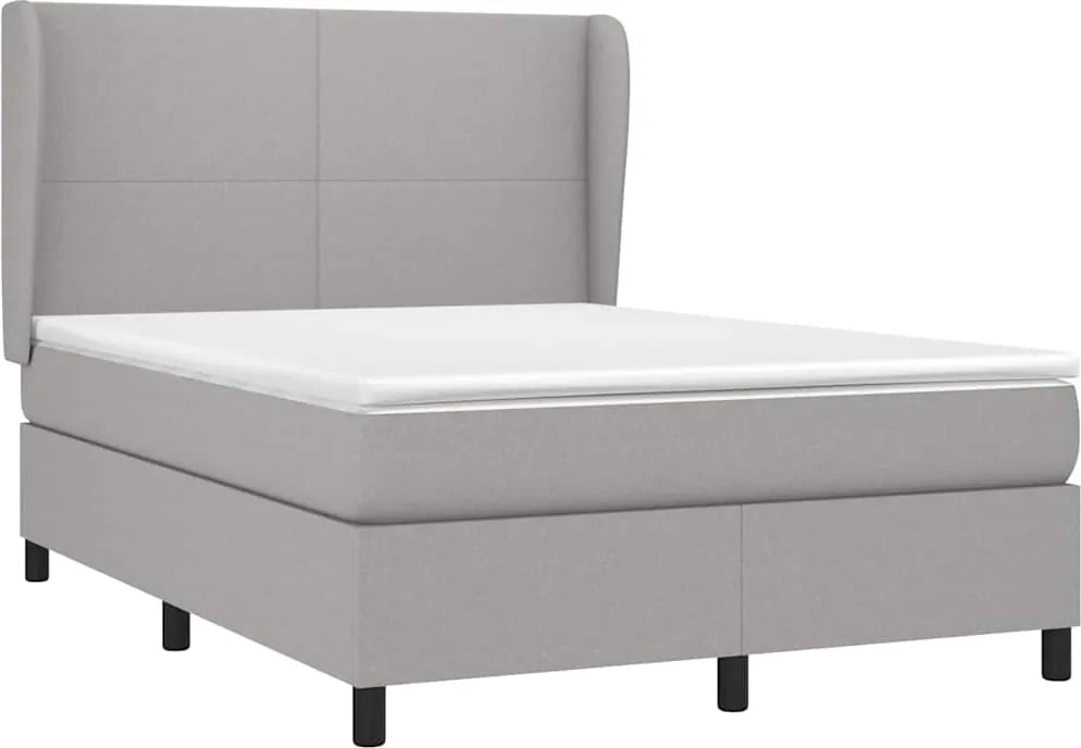 Box spring postel s matrací světle šedá 140 x 190 cm textil 3127797