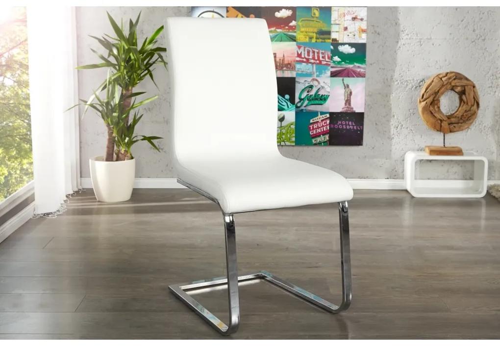 Inviro Konferenční židle BRENT, bílá koženka