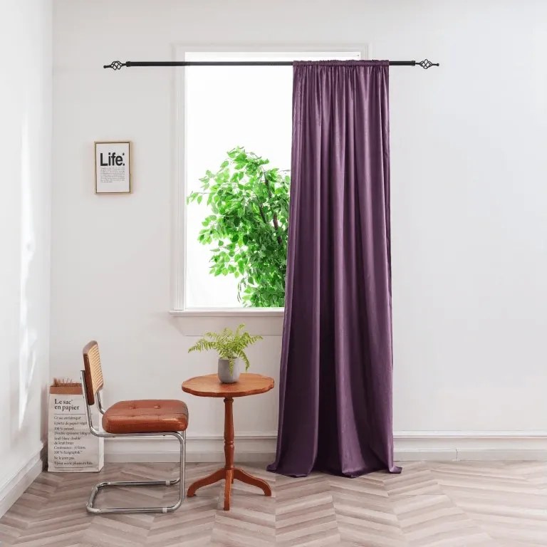 Zatemňovací závěs DUNES VELVET 140x250 cm, fialový Zavěšení: Řasící páska