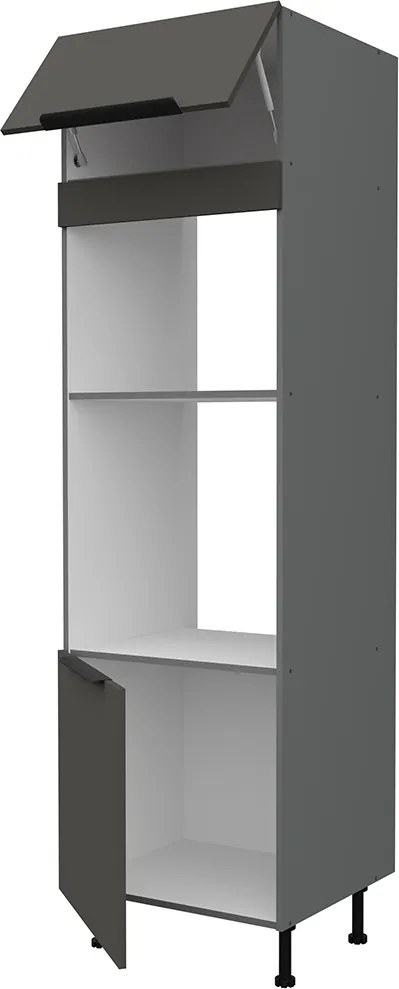 ARIA pi | vysoká skříňka 60 DPM-215 2F na vestavnou troubu a mikrovlnku | 60 cm | ANTI FINGERPRINT povrch | antracit/šedá grafit