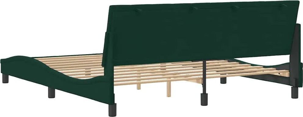 Rám postele bez matrace Hanko tmavě zelená 180 x 200 cm samet 3207864