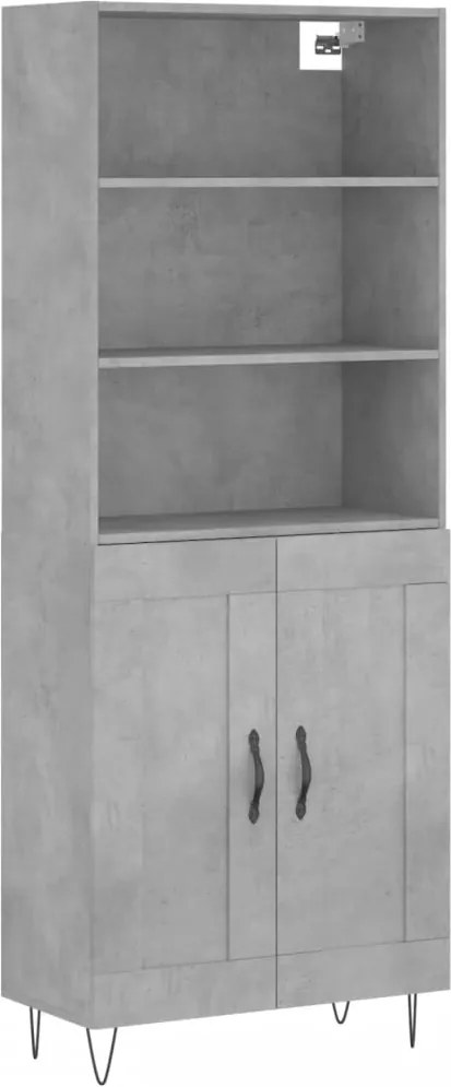 Skříň highboard betonově šedá 69,5x34x180 cm kompozitní dřevo 3189953