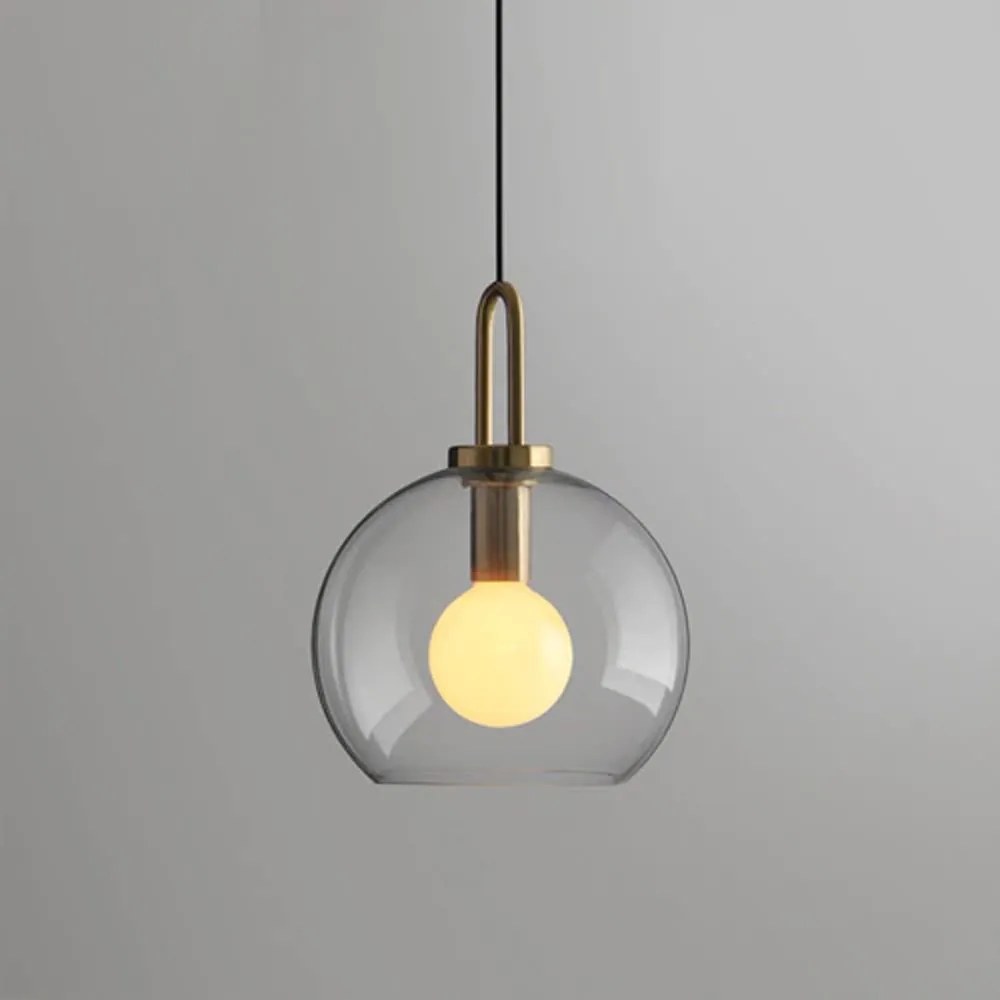 Toolight Toolight, skleněné kulové závěsné stropní svítidlo 25 cm APP630-1CP, zlatá, OSW-05635