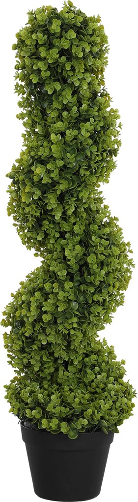 HOMCOM Umělá spirálová eukalyptová rostlina s květináčem, odolná proti UV záření, dekorace do interiéru a exteriéru, výška 90 cm, zelená