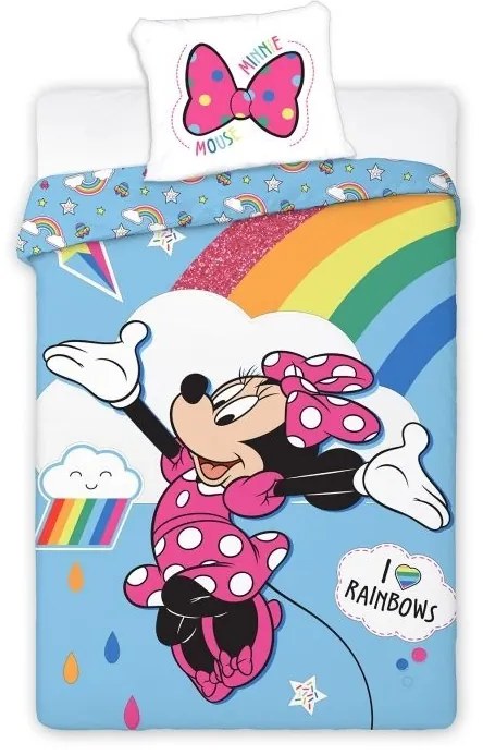 Faro Dětské povlečení Minnie Rainbow 140x200 / 70x90 cm