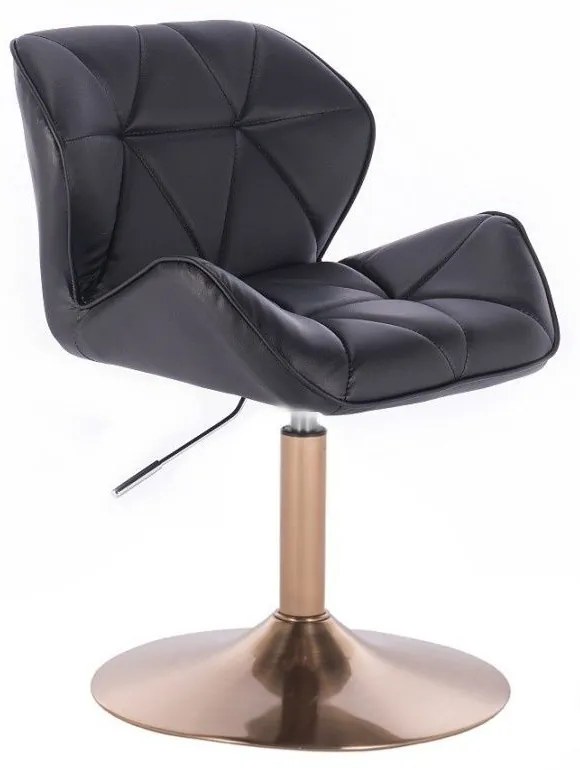 LuxuryForm DESIGN Otočná židle MILANO na zlatém talíři - černá